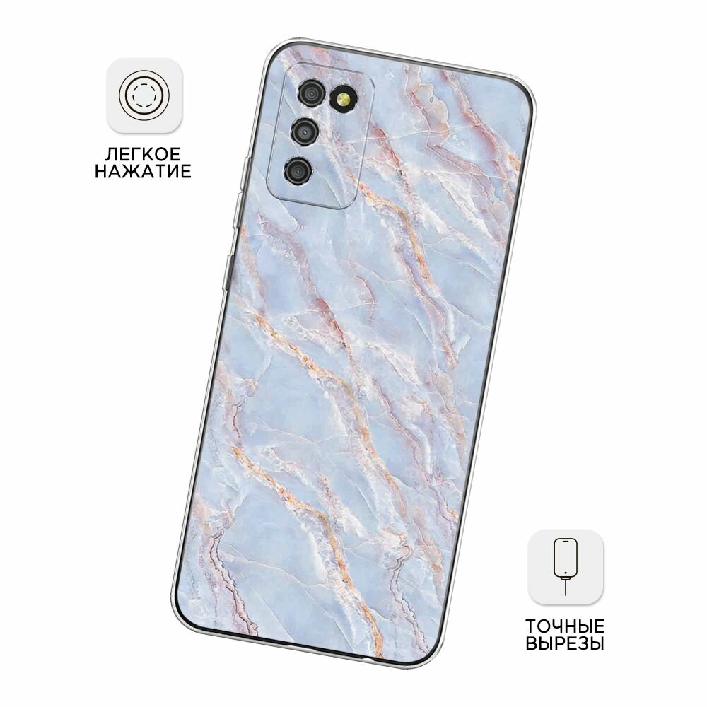 Чехол на Samsung Galaxy A02s / Самсунг Галакси A02s с принтом "Сиреневый мрамор" — фото 1