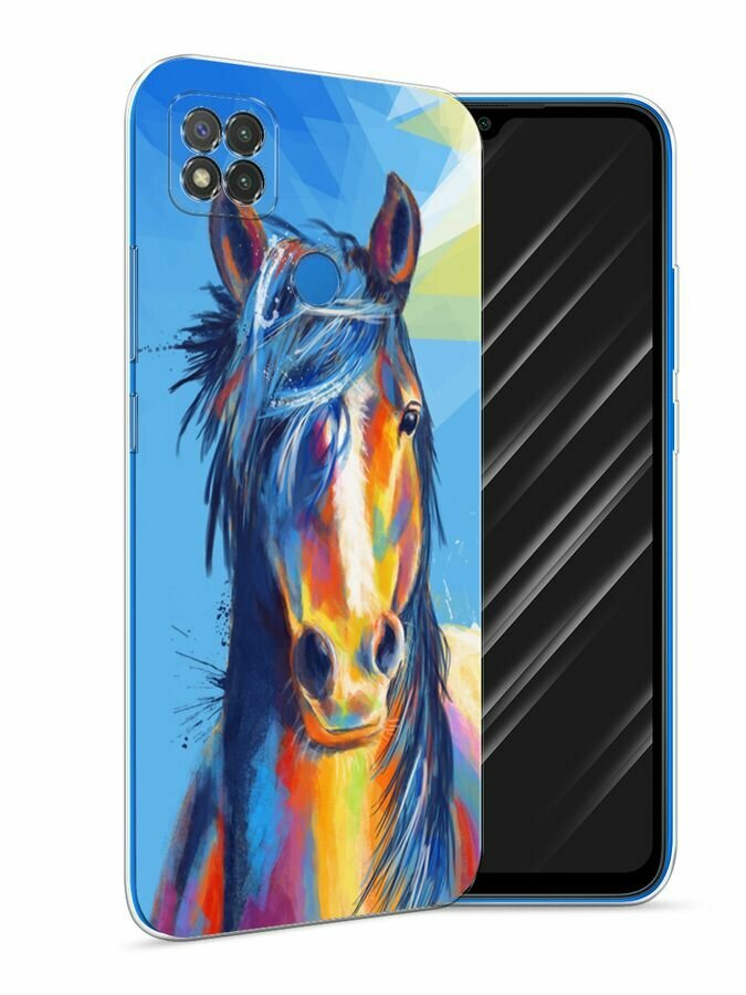Чехол на Xiaomi Redmi 9C / Сяоми Редми 9C с принтом "Лошадь арт 3"