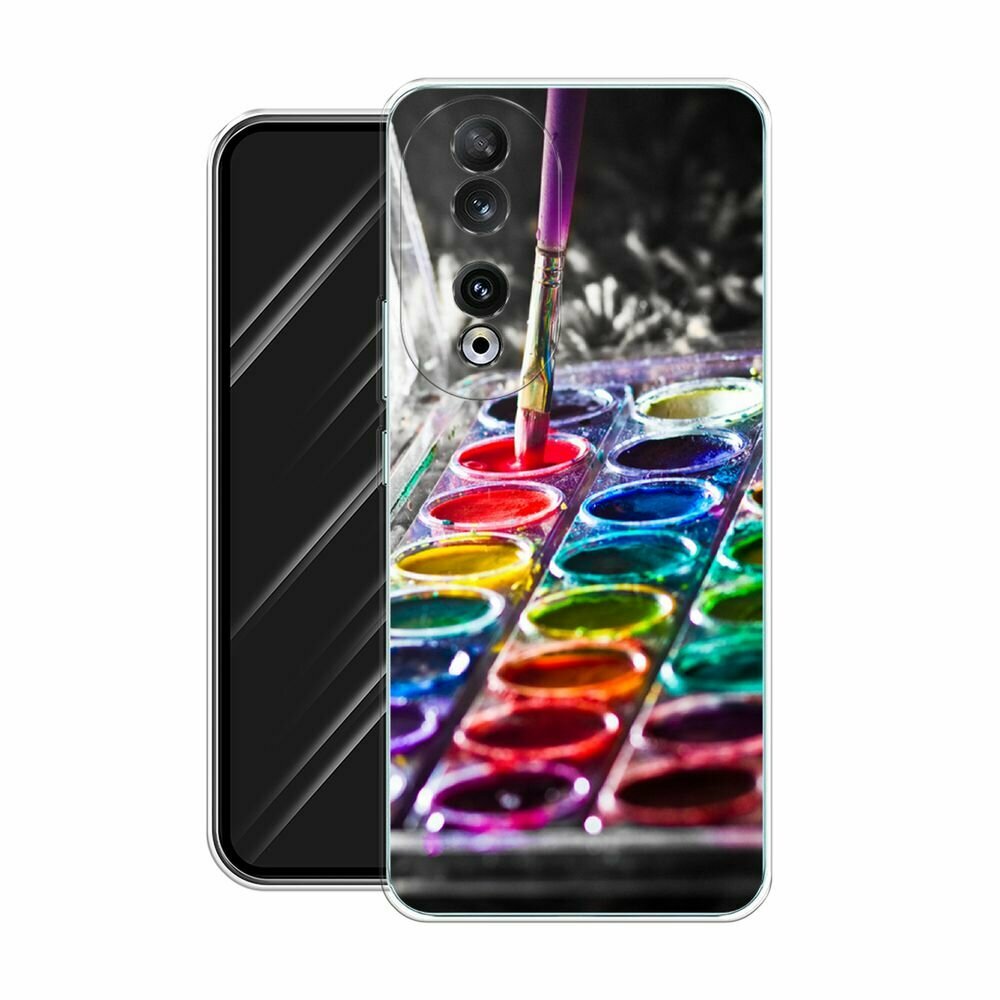 Силиконовый чехол на Honor 90 / Хонор 90 с принтом "Палитра красок" — фото 1