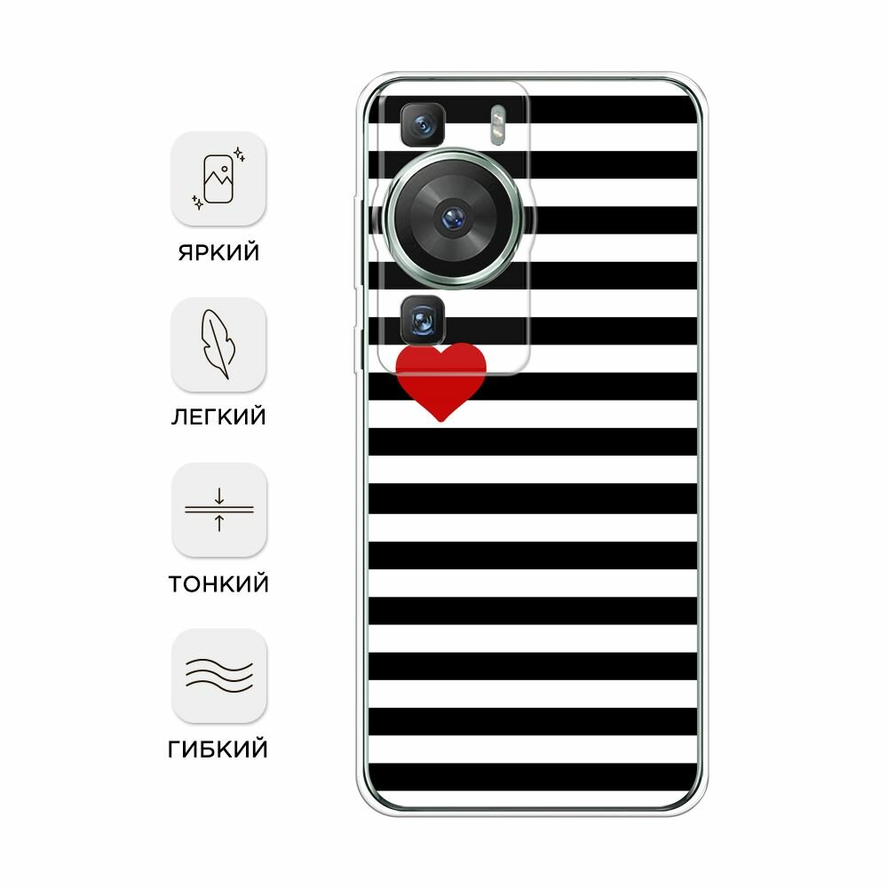 Чехол на Huawei P60/P60 Pro / Хуавей P60/P60 Про с принтом "Красное сердце" — фото 1