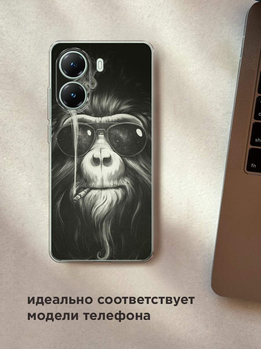 Чехол на Poco X7 Pro / Поко X7 Про с принтом "Обезьяна в очках" — фото 1