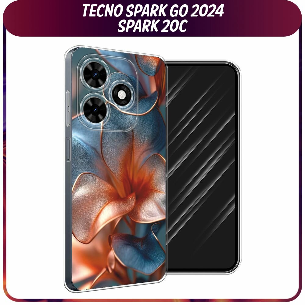 Чехол на Tecno Spark Go 2024/Spark 20C / Текно Спарк Го 2024/Спарк 20C с принтом "Жемчужные цветы"