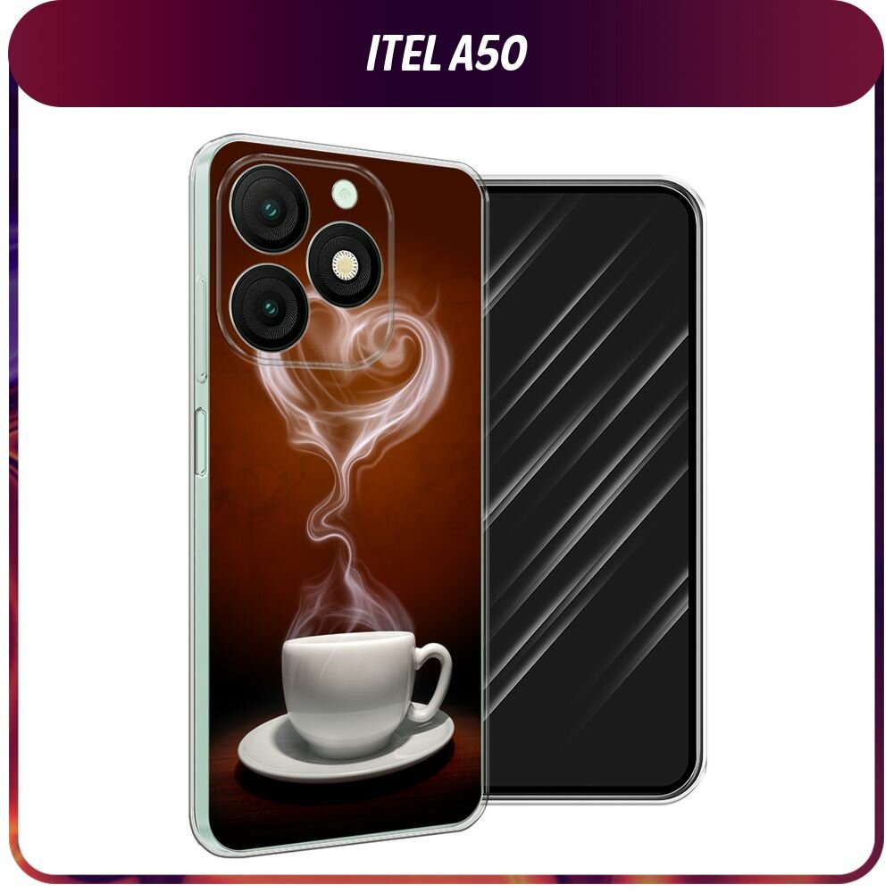 Силиконовый чехол на Itel A50 / Ител А50 с принтом "Кофейная любовь"