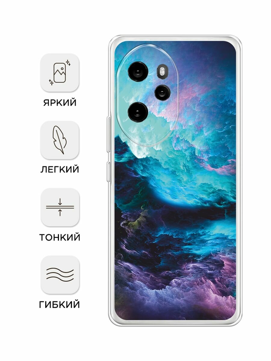 Чехол на Honor 100 Pro / Хонор 100 Про с принтом "Бирюзовое небо" — фото 1