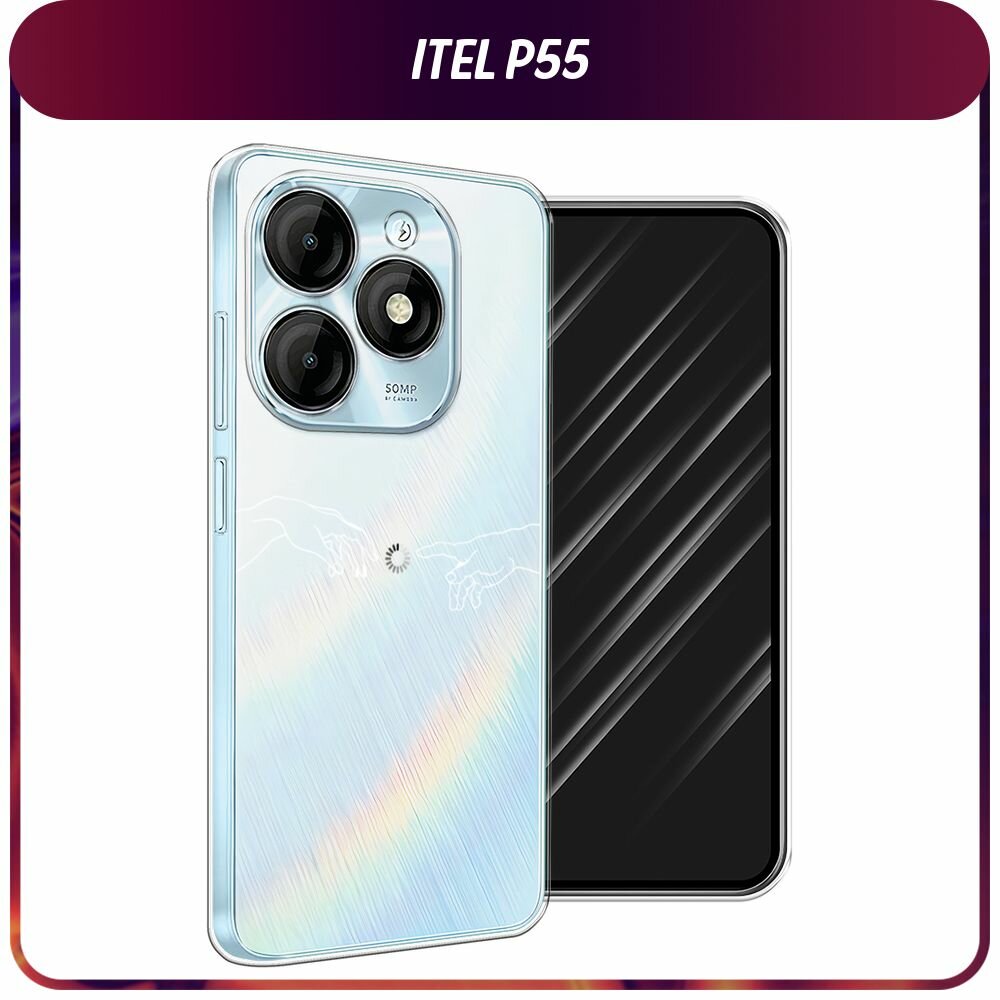 Чехол на Itel P55 / Ител Р55 с принтом "Загрузка творения", прозрачный