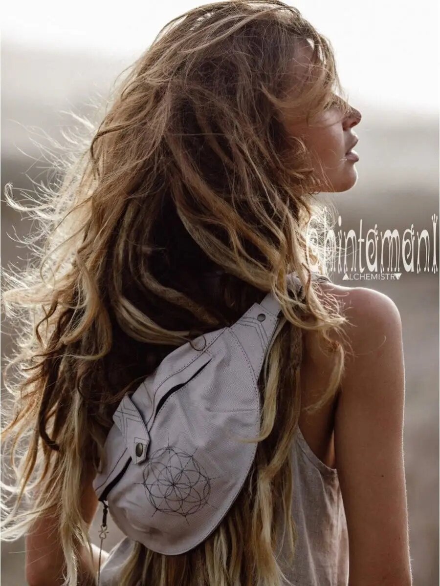 Сумка поясная Бохо-сумка с сакральной геометрией