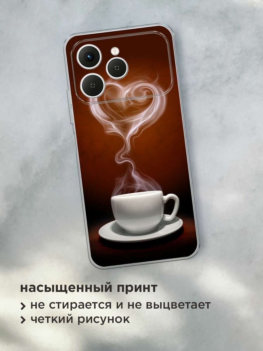 Чехол на Tecno Spark 40 / Текно Спарк 40 с принтом "Кофейная любовь" — фото 1