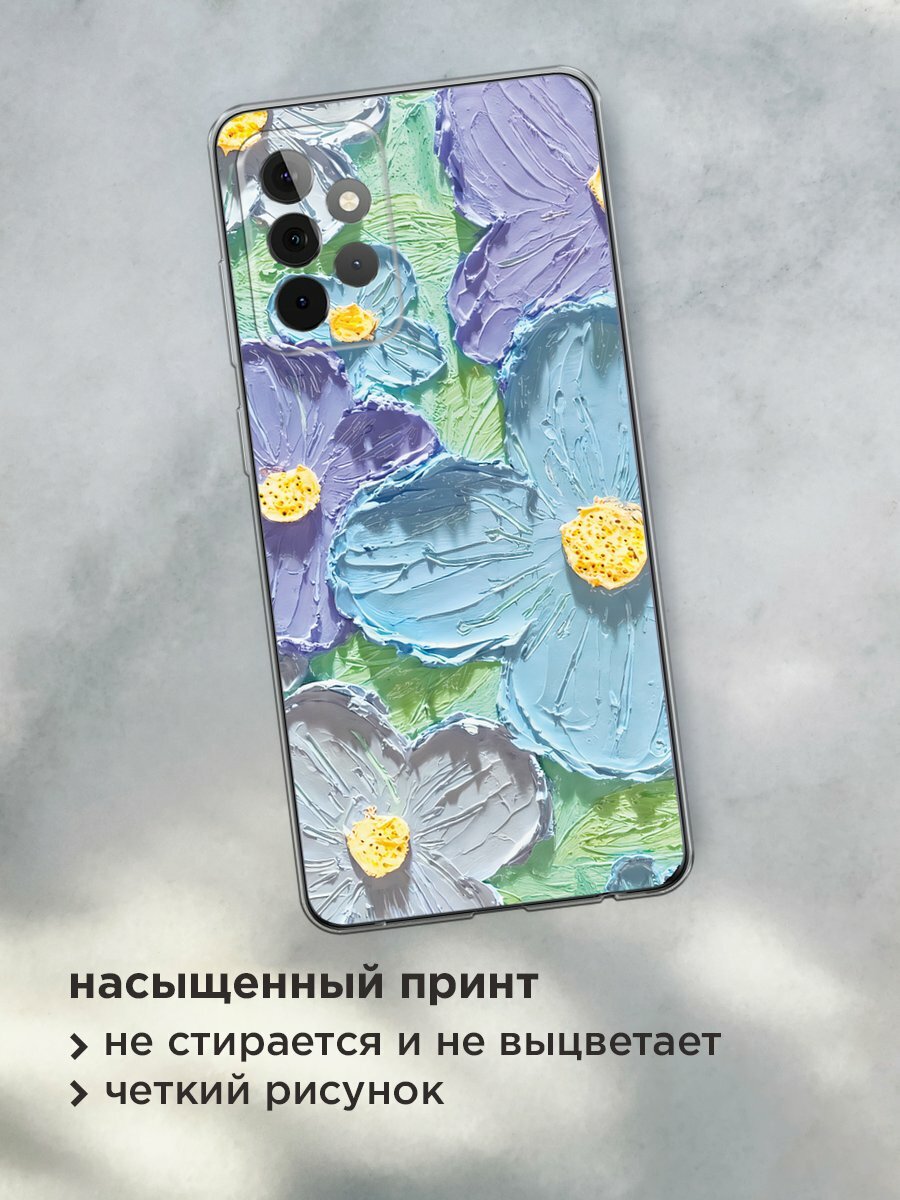 Чехол на Samsung Galaxy A72 / Самсунг Галакси А72 с принтом "Масляные цветы 2" — фото 1