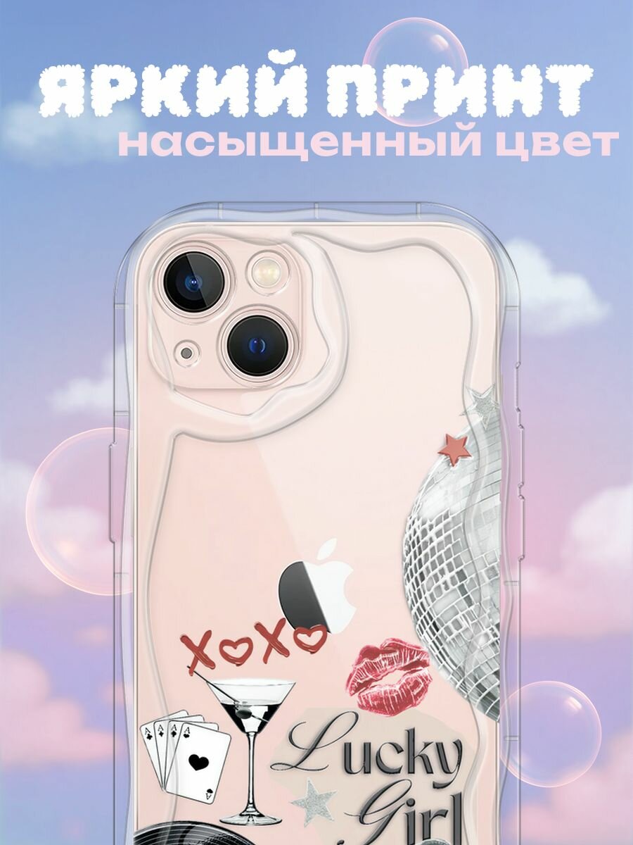 Чехол на Apple iPhone 13 / Айфон 13 с принтом xoxo lucky girl 2 — фото 1