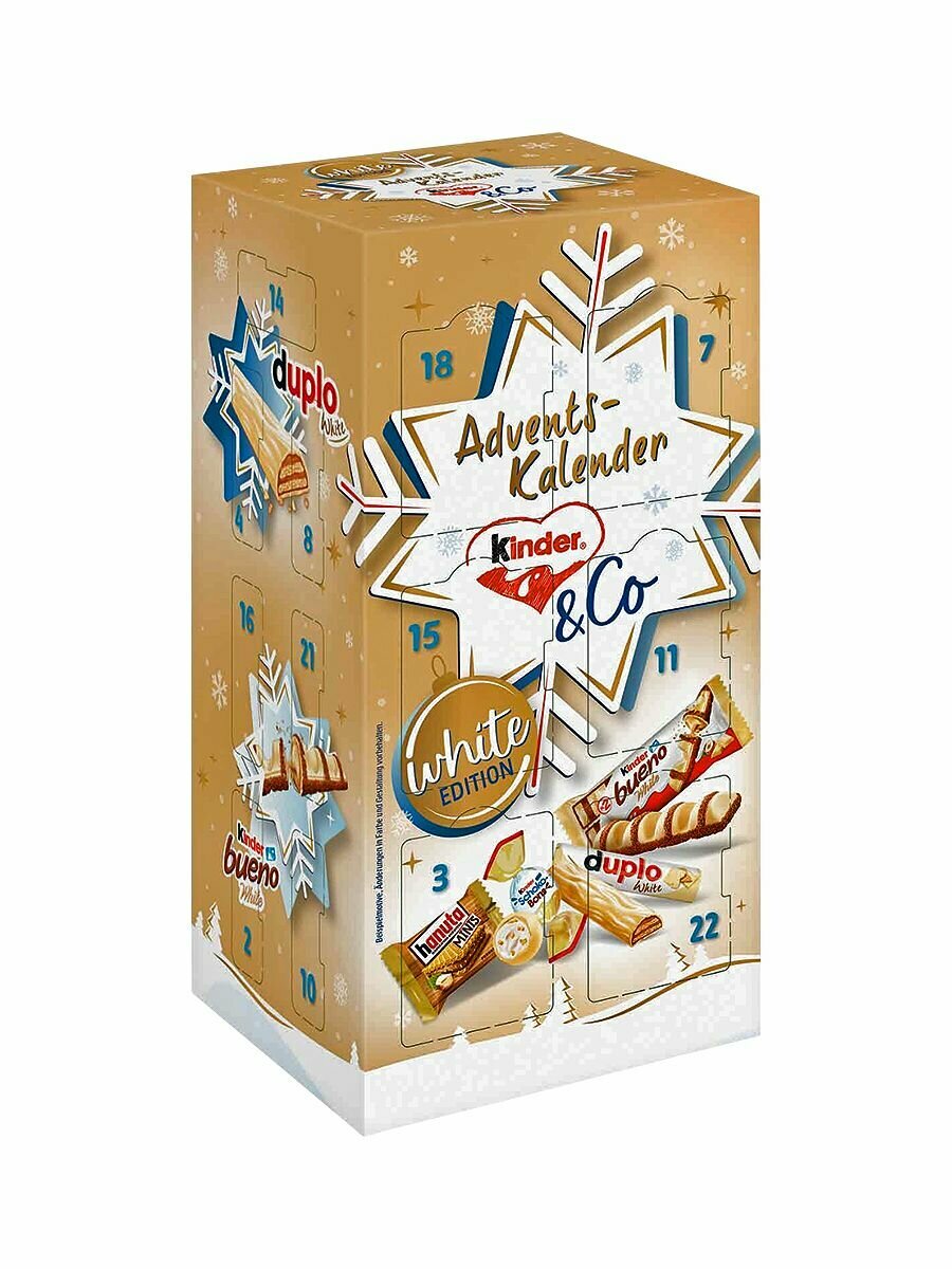 Адвент календарь Ferrero Kinder & Co Christmas Adventskalender White Белый, 263 гр