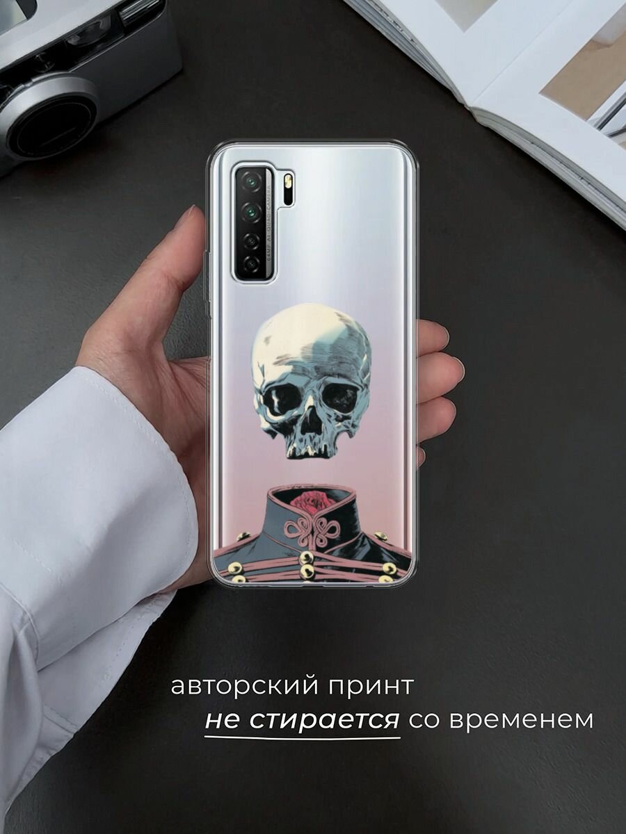 Чехол на Honor 30S Global/Huawei P40 Lite 5G/Nova 7 SE с принтом "Гусар", прозрачный — фото 1