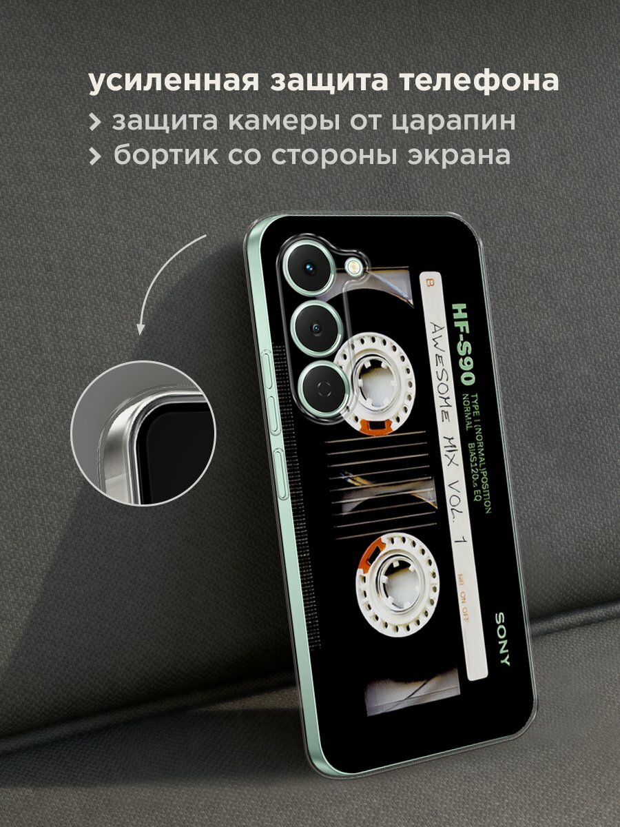Чехол на Tecno Spark 40 Pro / Текно Спарк 40 Про с принтом "Кассета лак" — фото 1