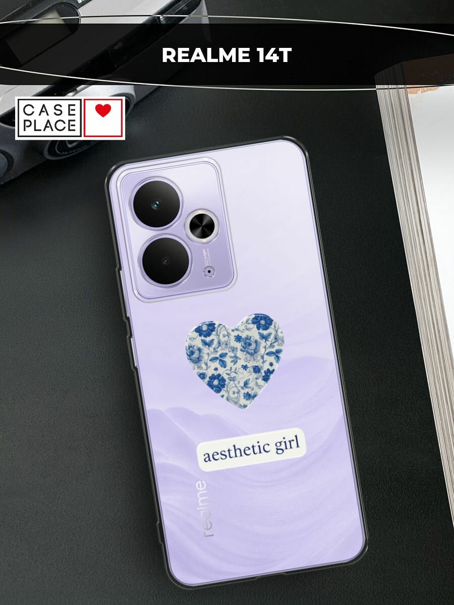 Силиконовый чехол на Realme 14T / Реалми 14Т с принтом "Aesthetic girl"