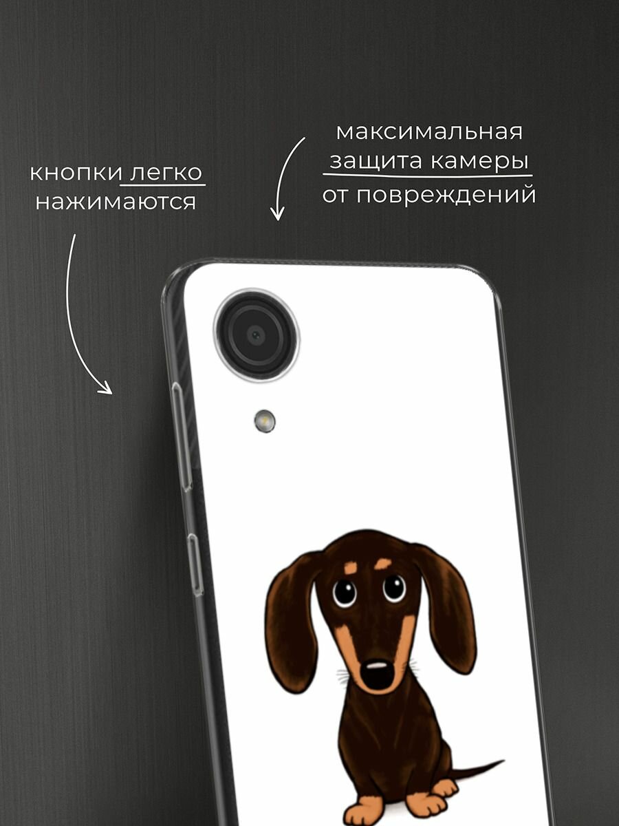 Чехол на Samsung Galaxy A03 Core / Самсунг Галакси А03 Core с принтом "Маленькая такса" — фото 1