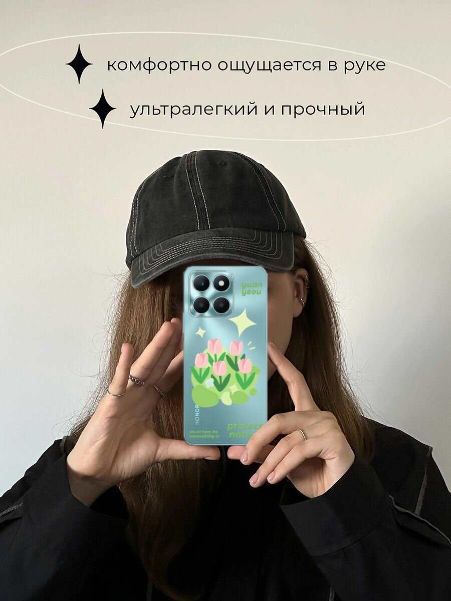 Чехол на Honor X6A / Хонор X6A с принтом "Protect nature" — фото 1