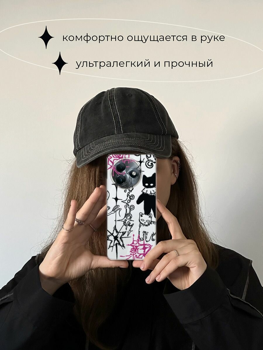 Чехол на Itel S24 / Ител S24 с принтом "Готические котики" — фото 1
