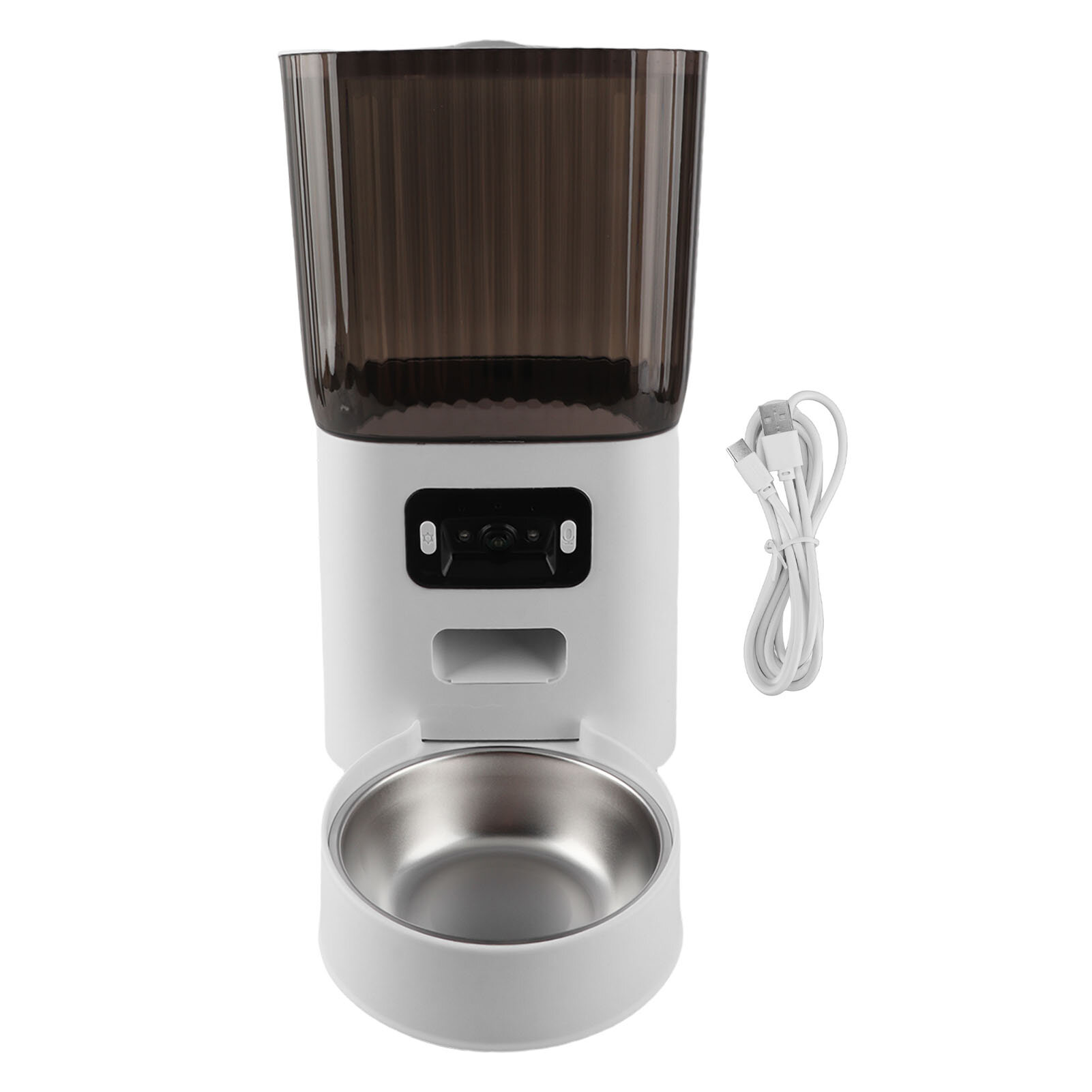 Многофункциональная кормушка для домашних животных из нержавеющей стали 304, диспенсер для корма для кошек и собак, объемом 5 л, с камерой.