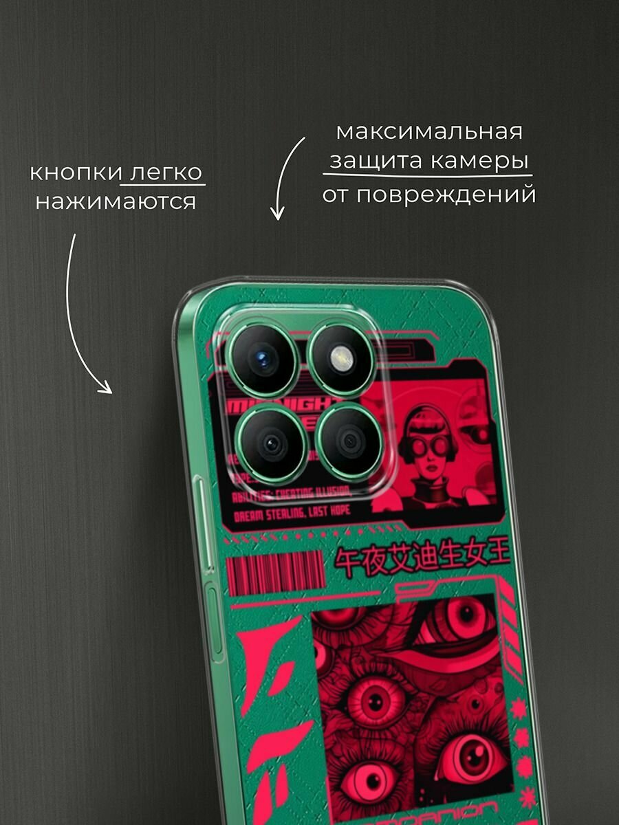 Чехол на Honor X8B / Хонор X8B с принтом "Mionight queen", прозрачный — фото 1