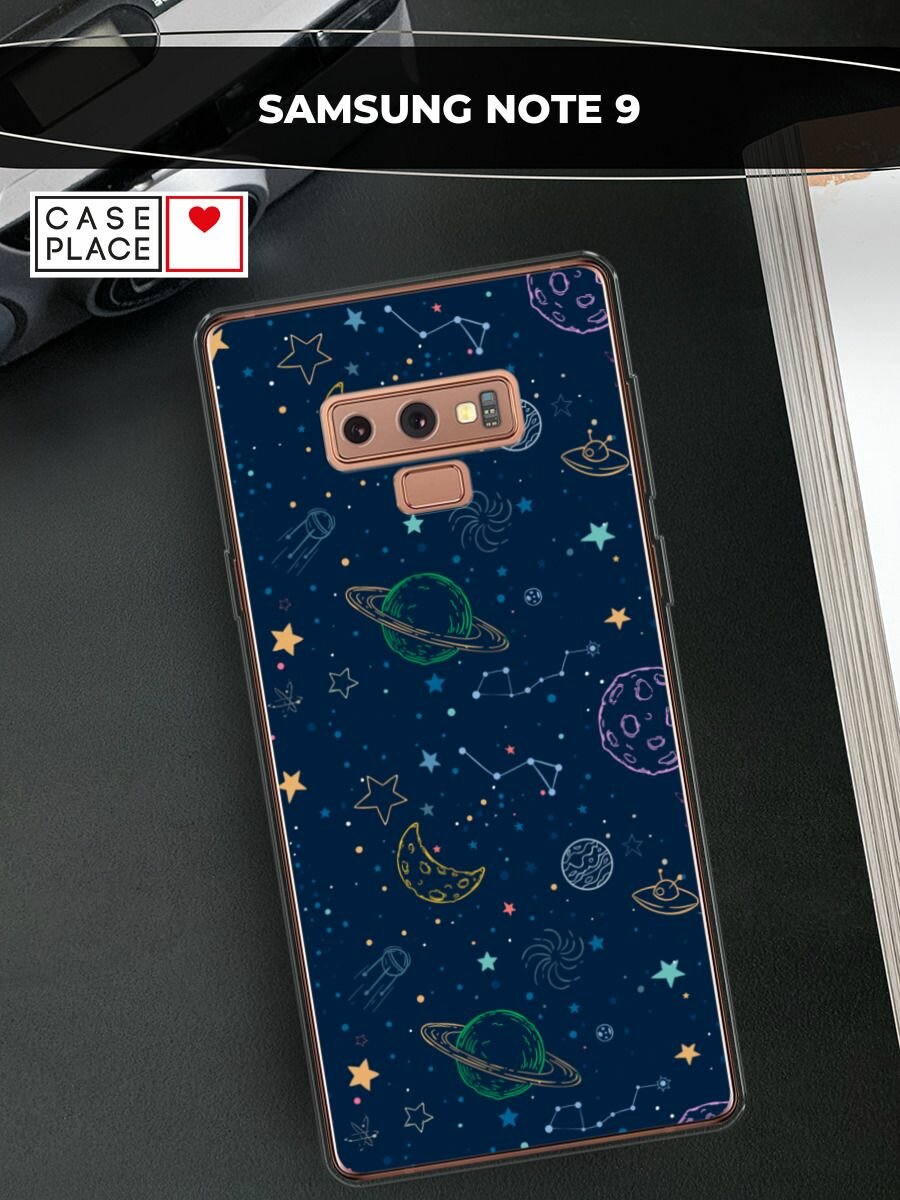 Чехол на Samsung Galaxy Note 9 / Самсунг Галакси Нот 9 с принтом "Темно-синий космос"