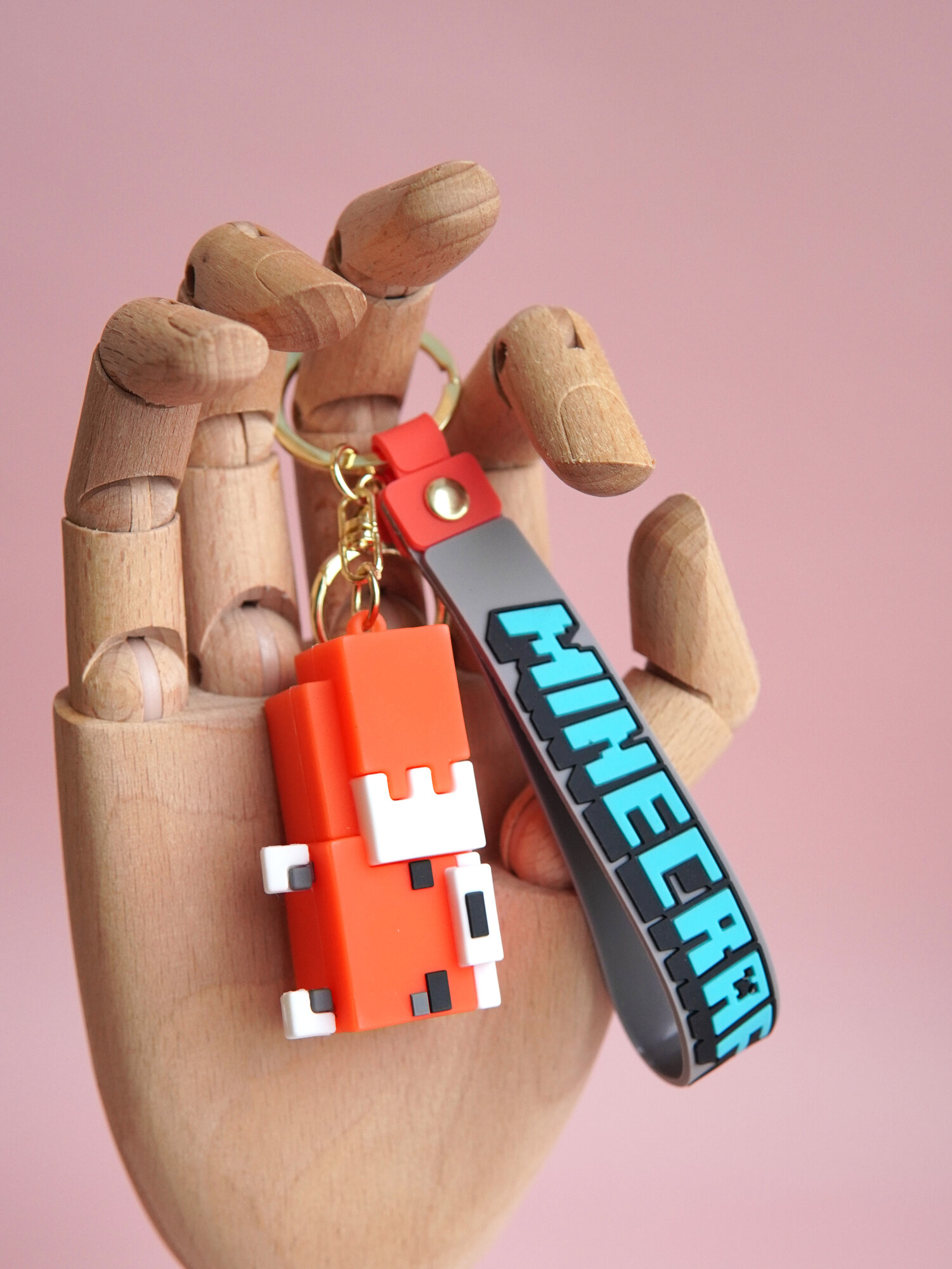 Брелок Лиса Minecraft, 5,5 см | Рыжий друг | Пиксельный хищник | Подарок фанату | Panda_Print
