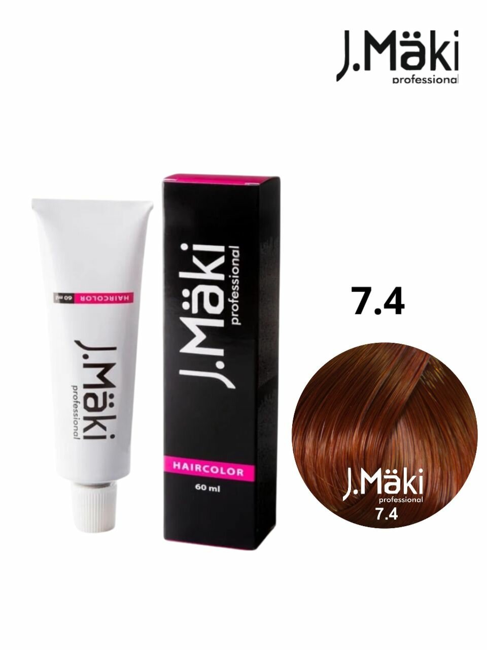 J.Maki 7.4 Медный; cтойкая краска для волос 60 мл