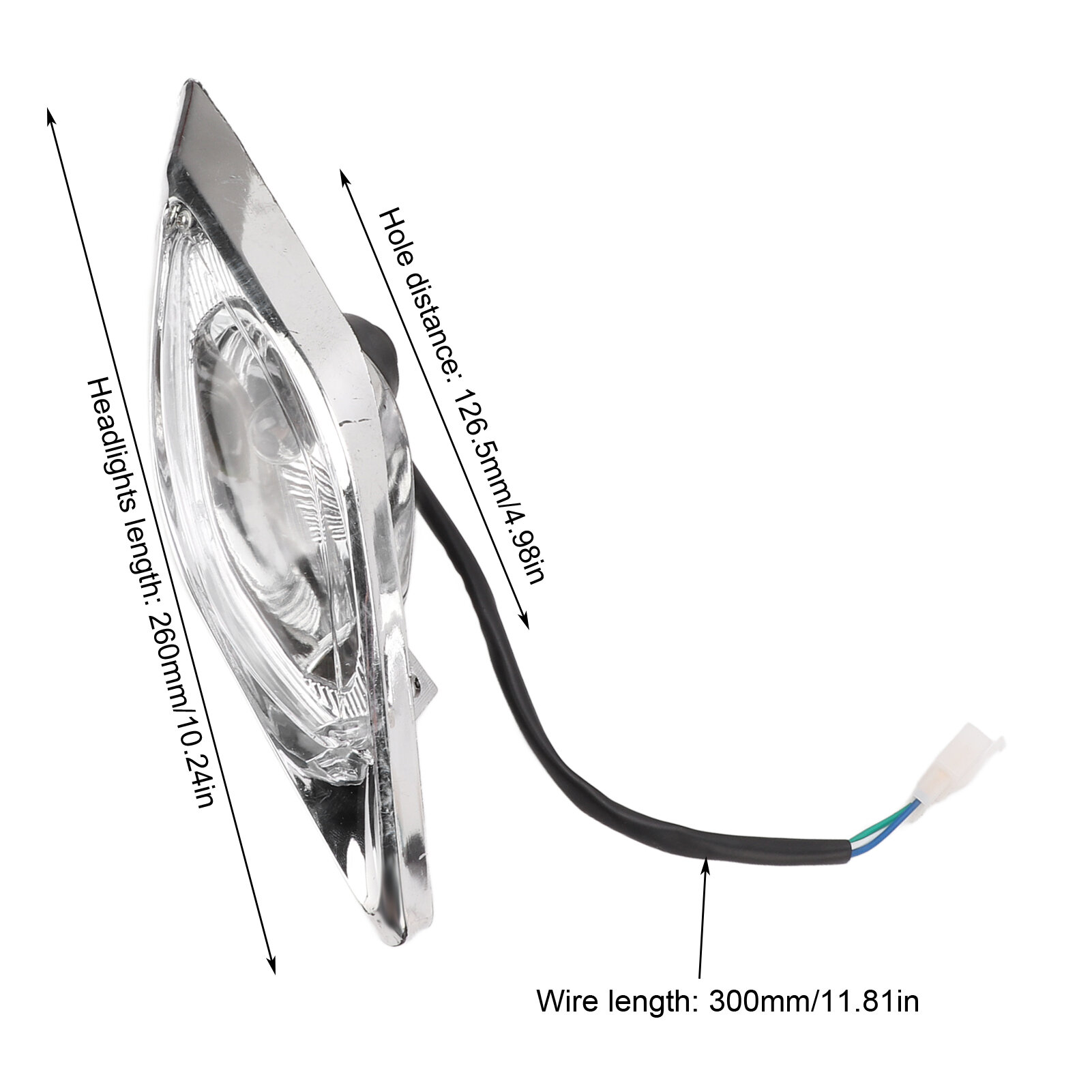 Передние левые и правые фары, 3-проводные фары для 50cc, 70cc, 110cc, 125, 50cc, 110cc, 150cc, 200cc, 250cc, 4-колесный квадроцикл