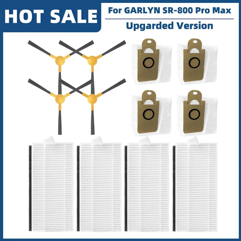 Аксессуары для роботов-пылесосов GARLYN SR-800 Max / SR-800 Pro Max (боковая щетка, HEPA фильтр, пылесборник)