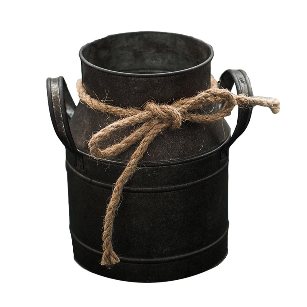 Garden Metal Plant Pots Vintage Milk Churn Flower Bucket Hanging Holder