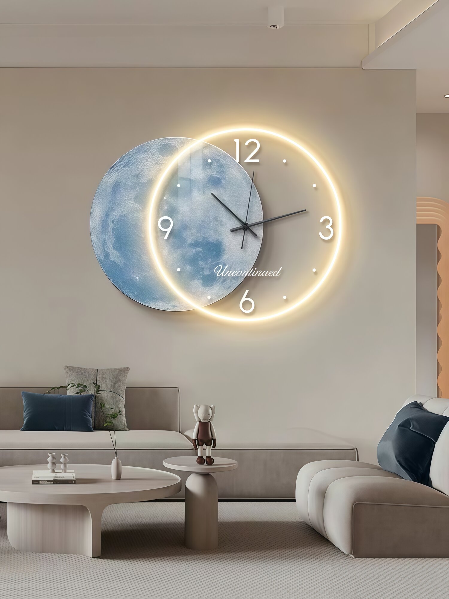 Настенные часы Nova Home Textile "Планета", МДФ, круглые, светящиеся, диаметр65*52см