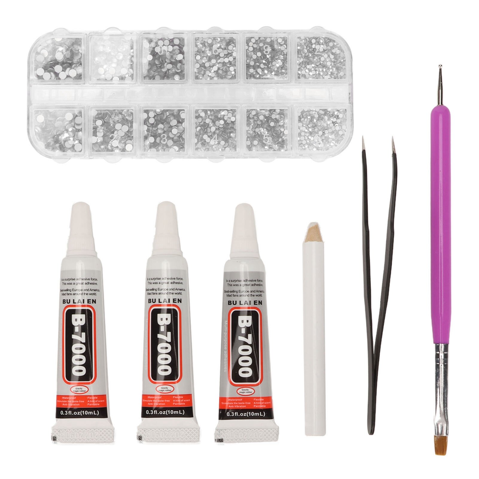 Набор для создания клея со стразами, хрустальными стразами, набор для создания клея-геля для самостоятельного изготовления одежды, ткани, обуви, украшений и дизайна ногтей, белый