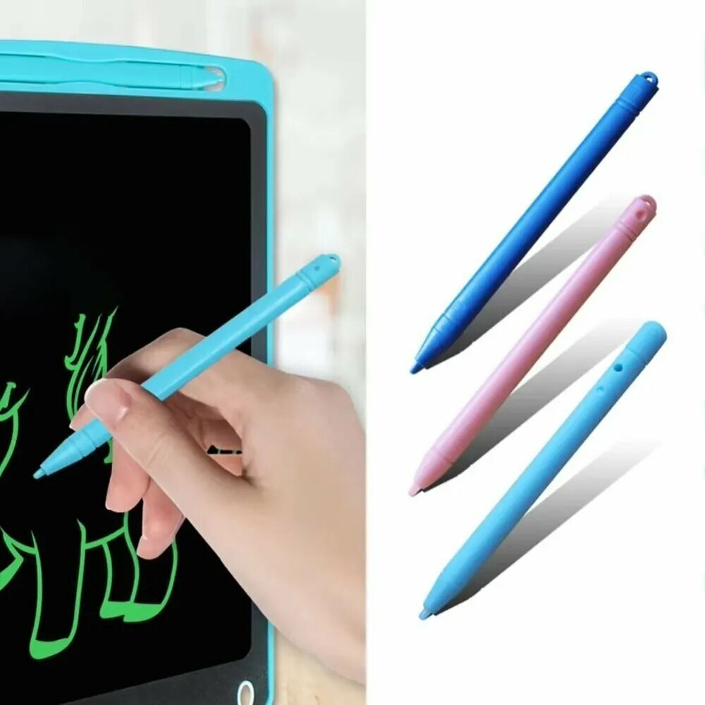 Стилус, для LCD-письменной доски, 7 цветов, пластик, 120х9х5 мм, набор 6 штук — фото 1