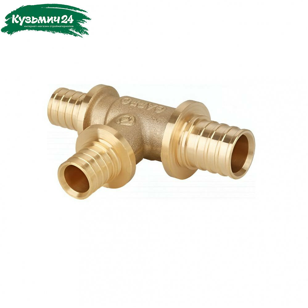 Тройник аксиальный Gappo 16х20х16 мм, G1305.162016, переходной, латунь