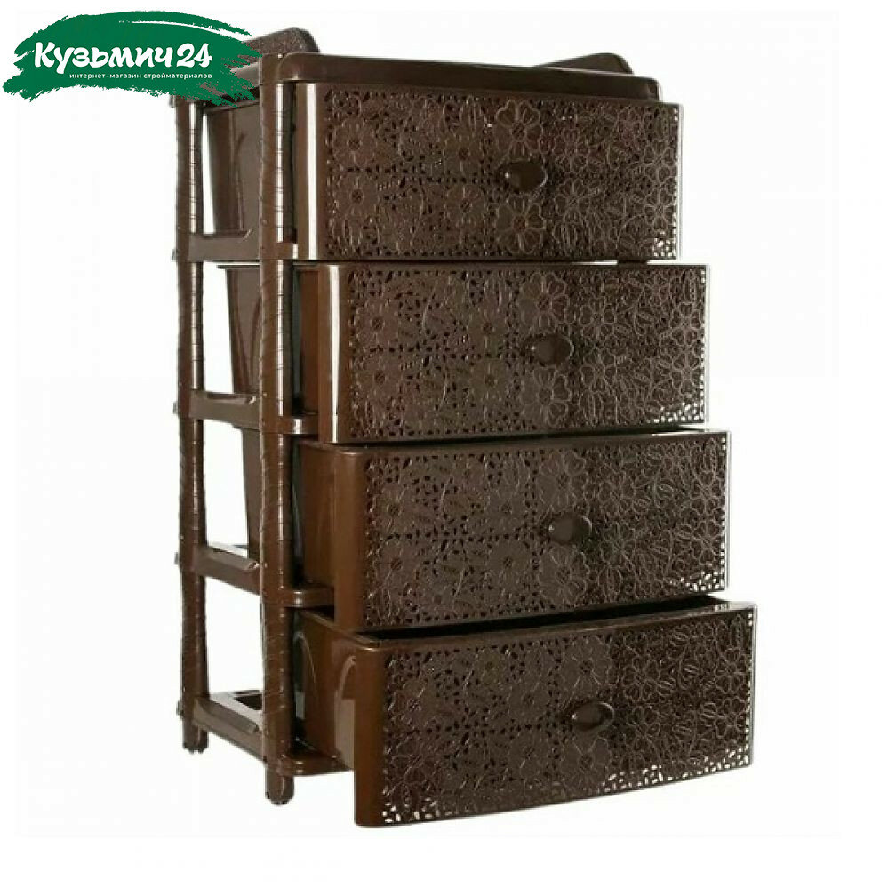 Комод Альтернатива Лаура 4 секции, 42,5x56x92,5 см, венге, 1 шт.