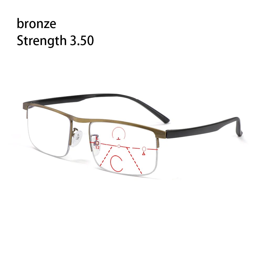 Прогрессивные мультифокальные очки KLASSNUM черные B2 Strength 3.50