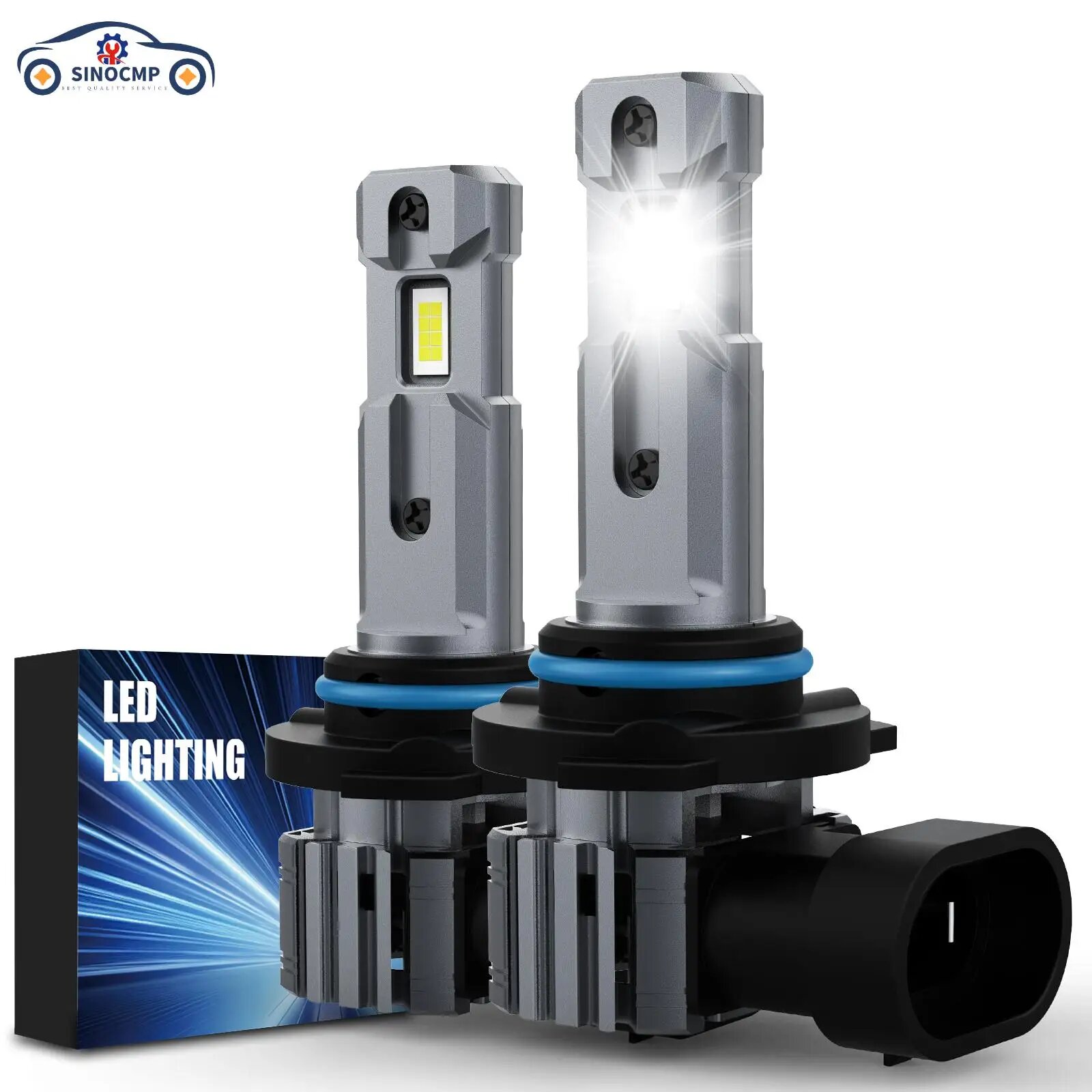 H11 9006 LED SINOCMP Автомобильные фары Лампы Беспроводные светодиодные лампы 20000LM 6500K Дальний ближний свет Галогенная сменная лампа для фар