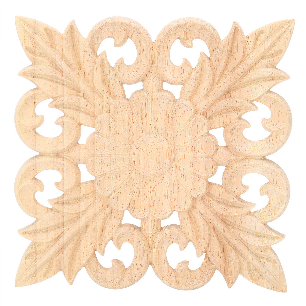 Резная аппликация из дерева, накладка, резная наклейка, неокрашенный декор для мебели для дома