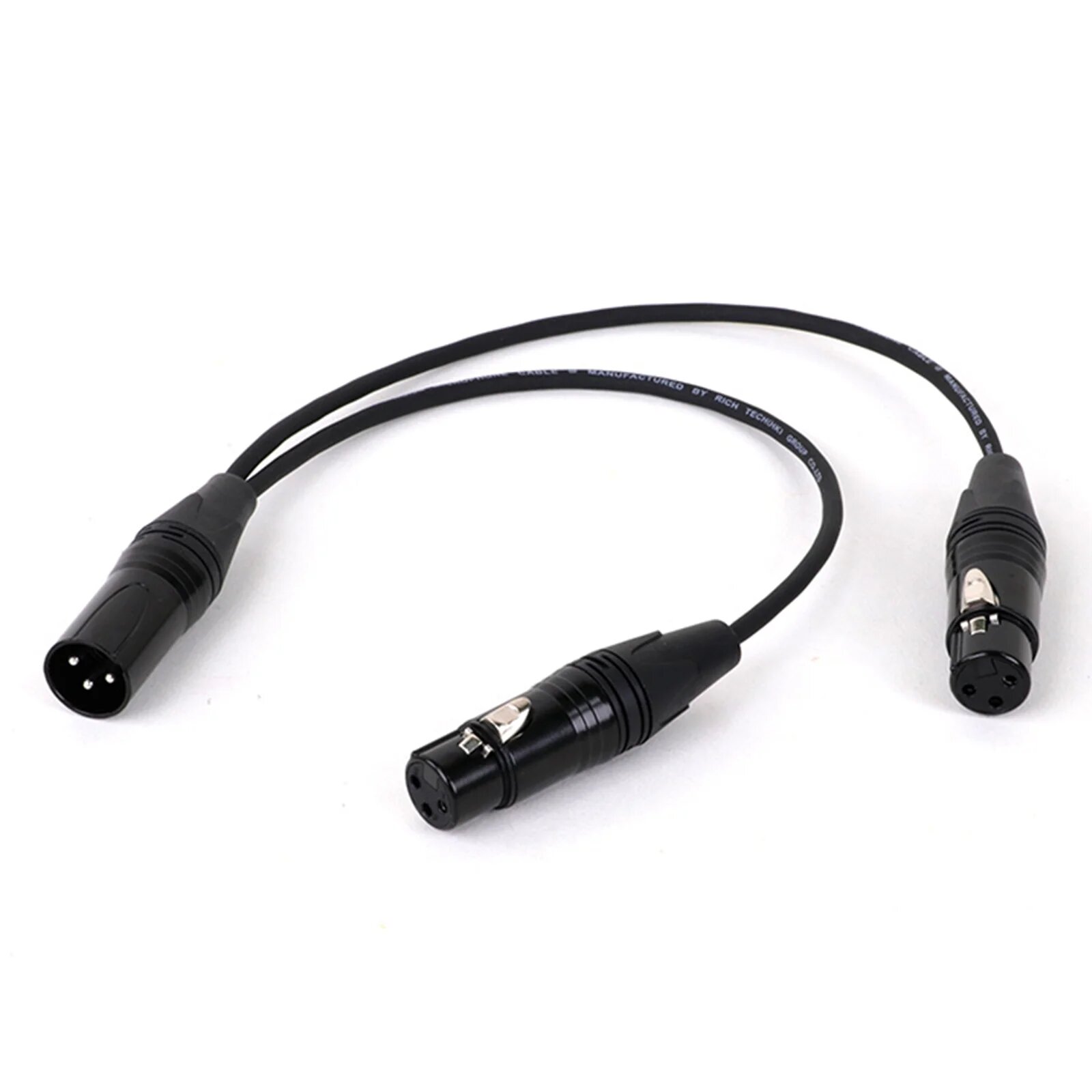 GuerGuo 3-контактный XLR разветвитель для микрофона 0,3 м D1001-Black, 1m