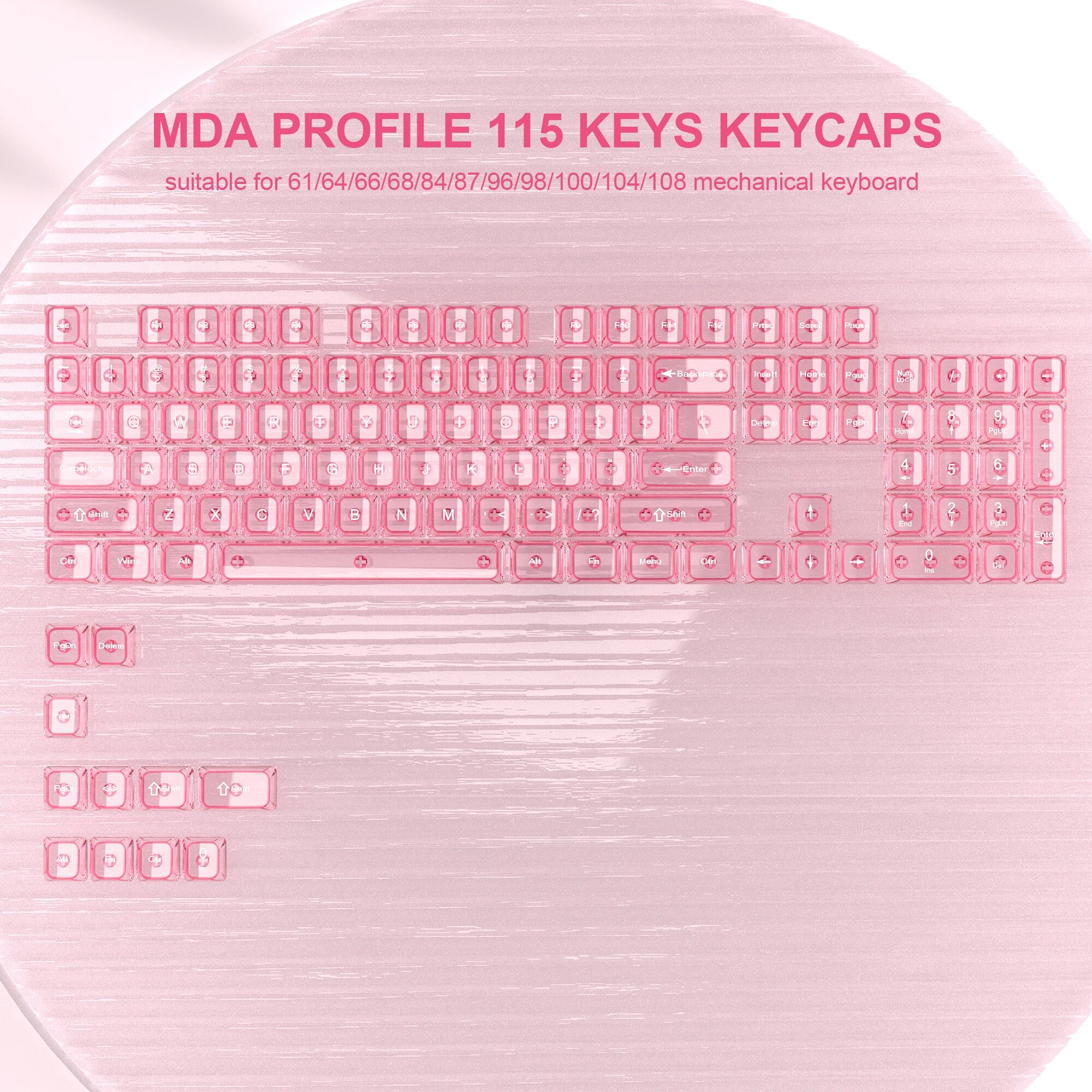 Womier MDA Profile Jelly Прозрачные белые клавиши для Cherry MX