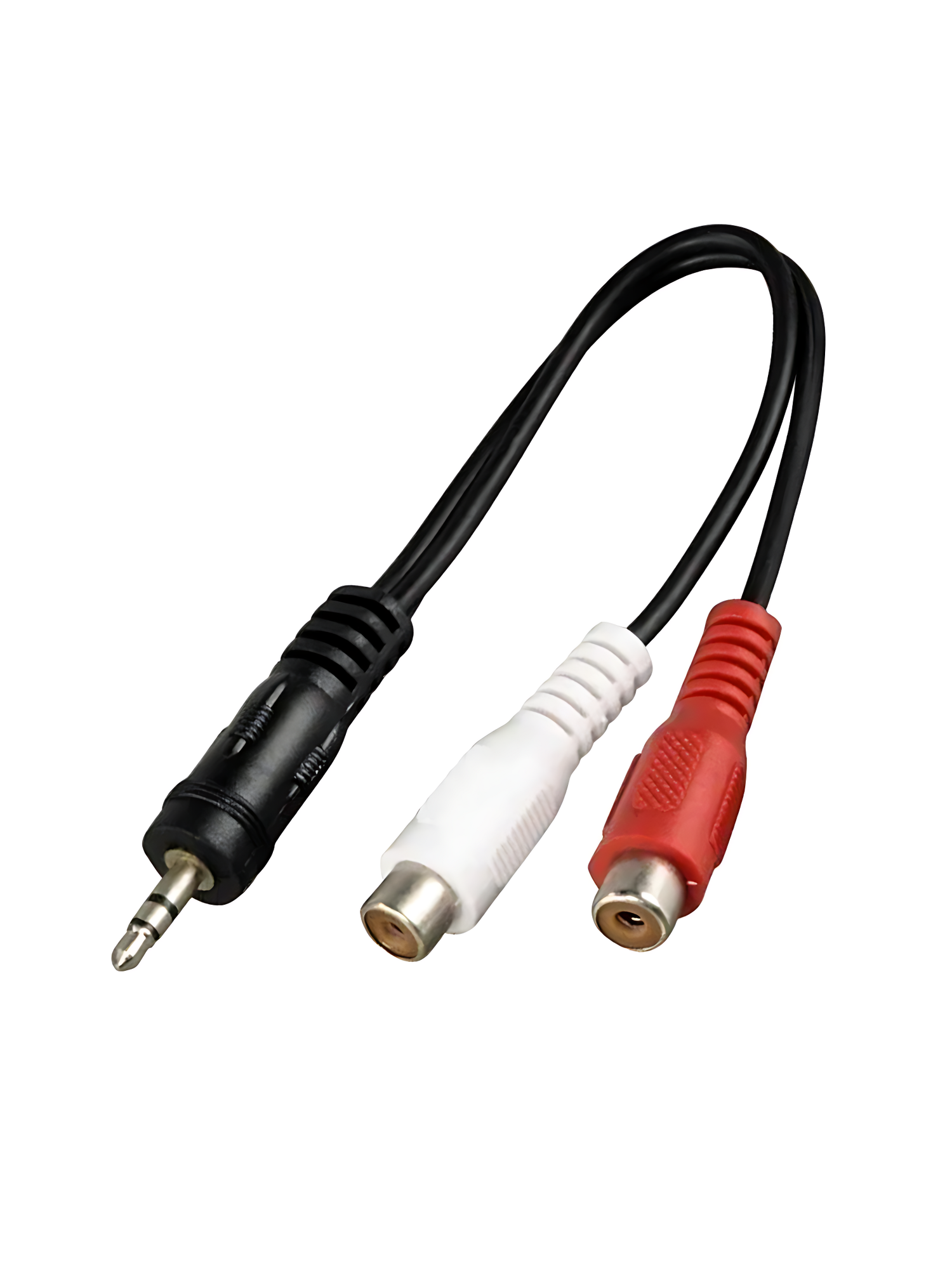 Кабель-переходник 2х RCA (вход) / mini Jack 3.5 (выход), черный