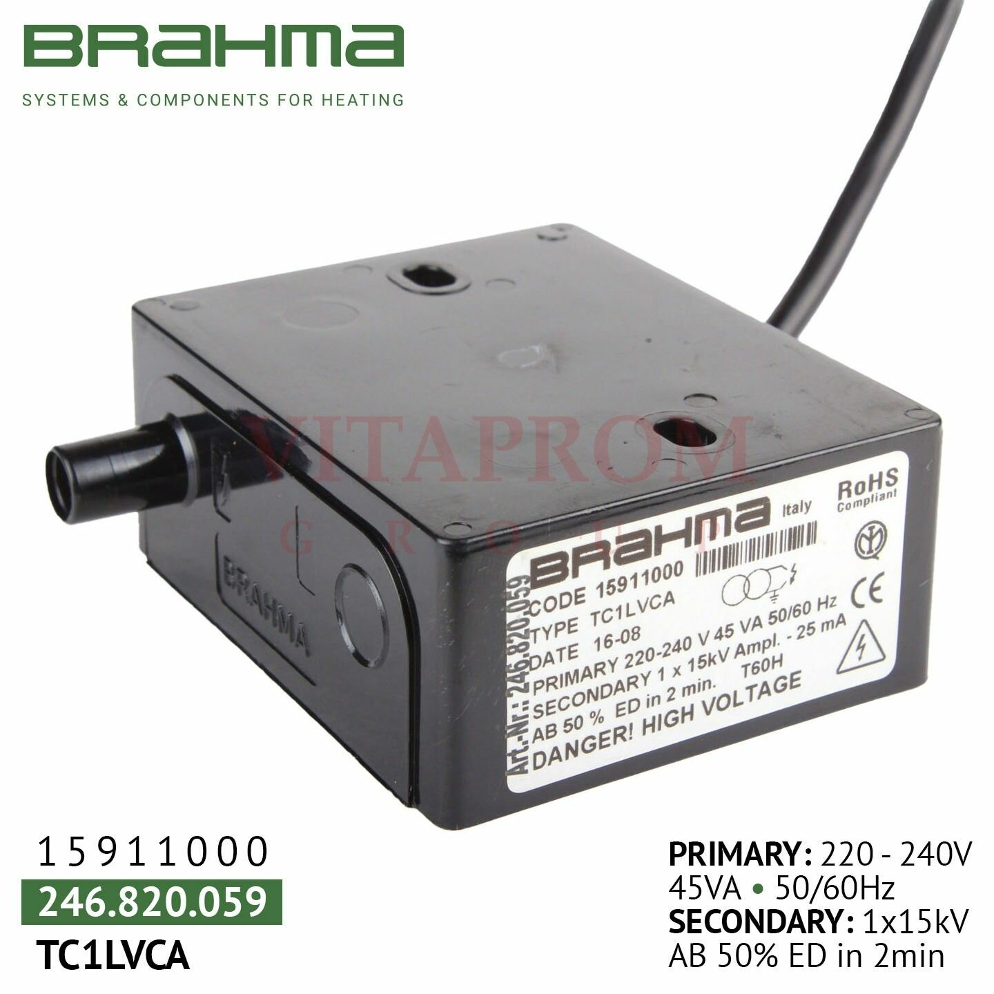 Трансформатор Brahma TC1LVCA, 15911000 — фото 1