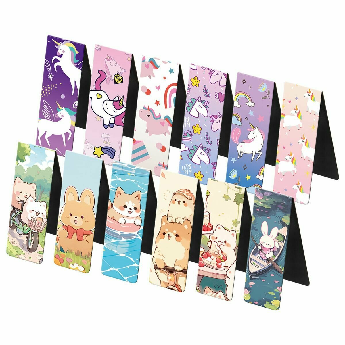 Закладка для книг магнитная Funster "Girls", 60x20мм, набор 12шт. (116654), 100 уп.