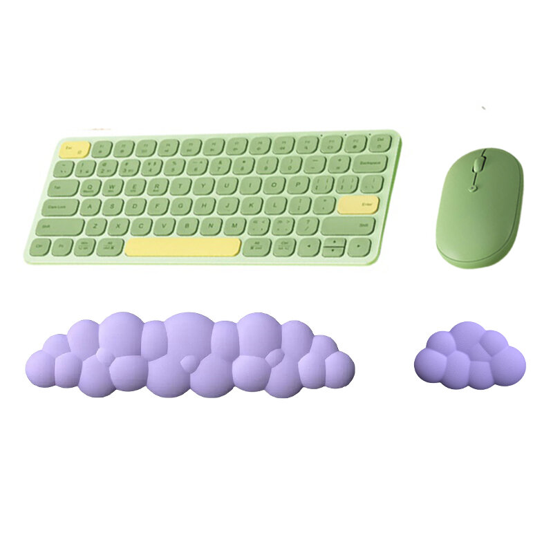 Клавиатуры BOW 1722640, Green Daisy - Keyboard + MB163L Green + Cloud Wrist Rest Set