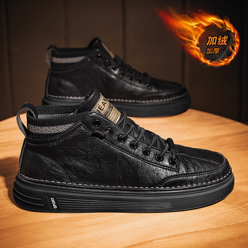 LUO Снегоступы Мужчины Зимняя Водонепроницаемая/D778 black plus velvet