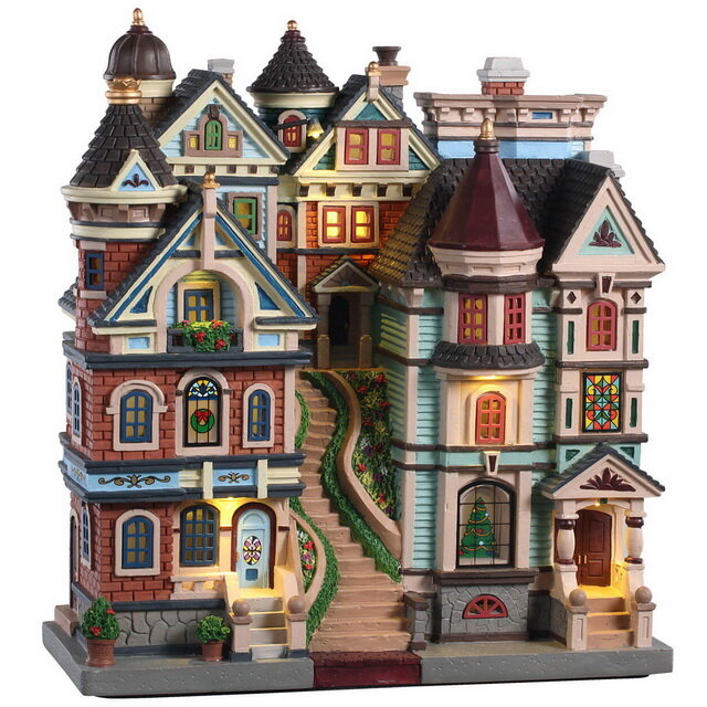 Фасад Домики на холмах Нерсборо 27 см, подсветка, батарейки, Lemax, 05617-lemax