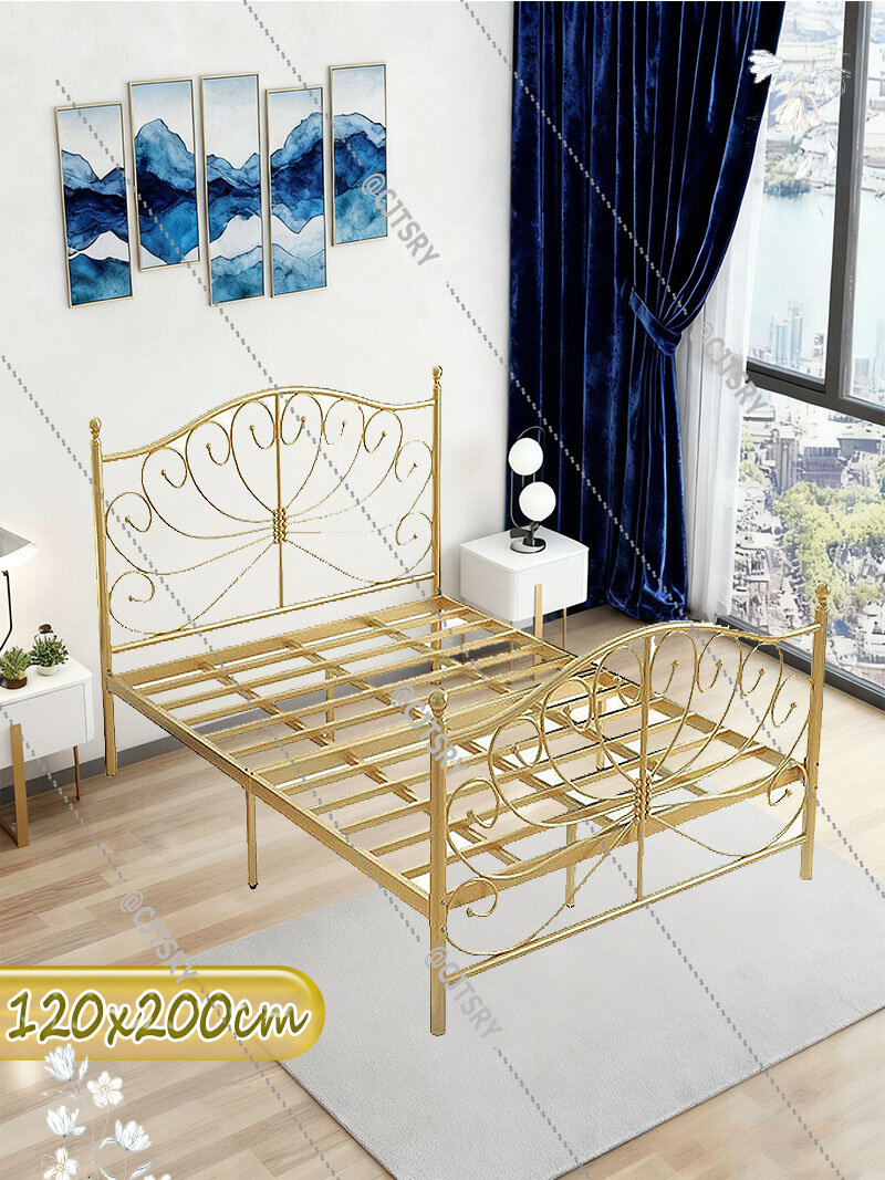 Скандинавская металлическая кровать: современный минимализм и романтический стиль