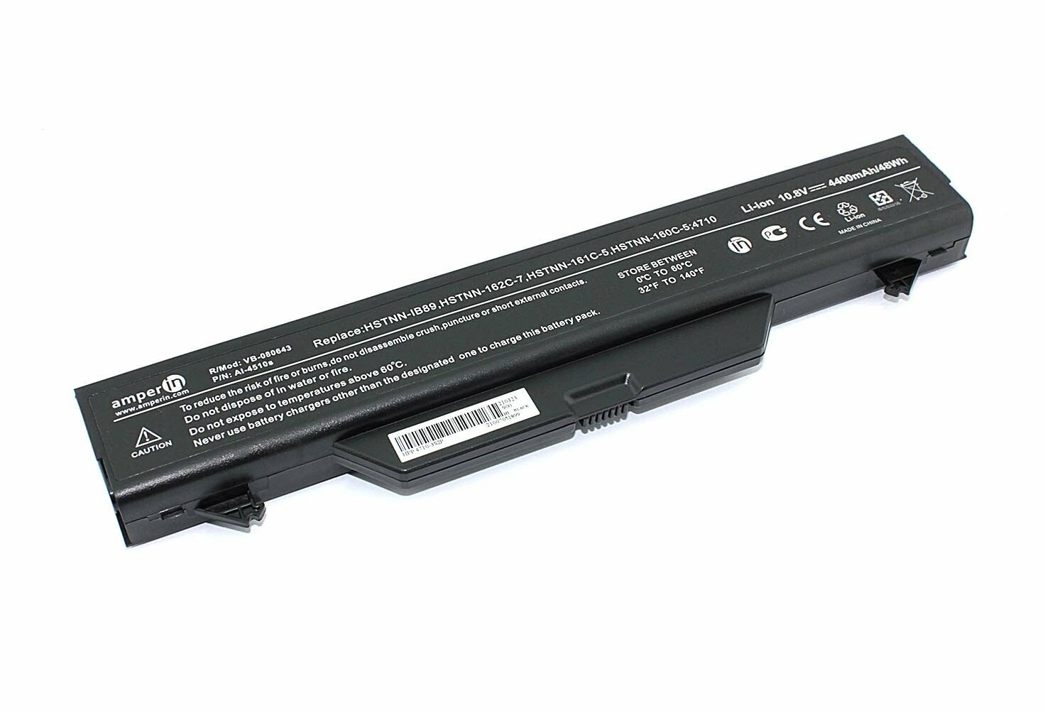 Аккумуляторная батарея Amperin для ноутбука HP Compaq 4510s 4710s (HSTNN-1B1D) 10,8V 4400mAh AI-4510 — фото 1