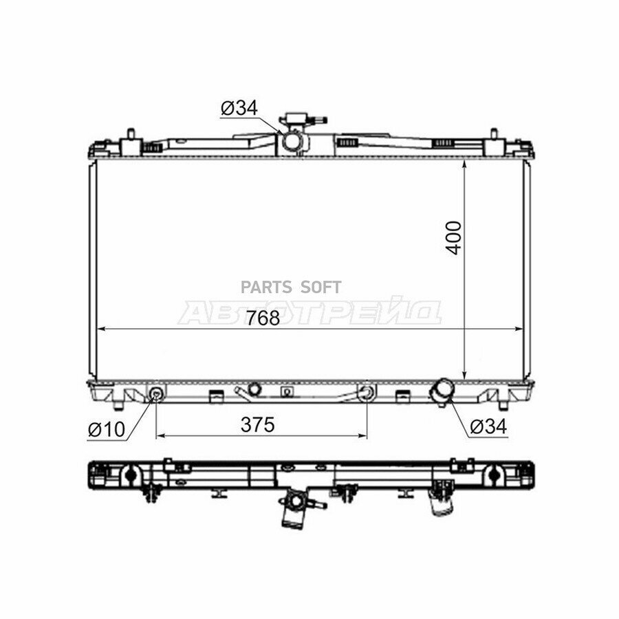 Радиатор Toyota Camry (XV50) 11-18 / Daihatsu Altis 12-17 от официального дистрибьютора, SAT, артикул ST100010