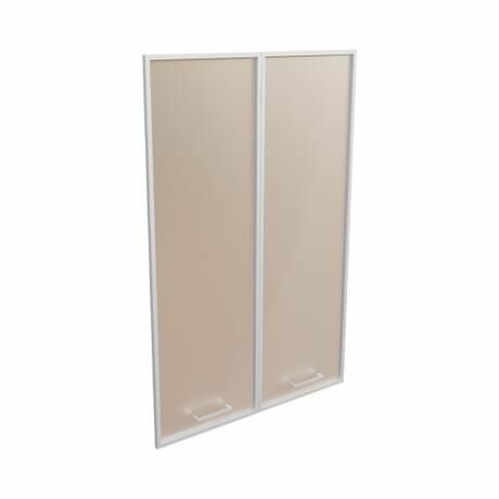 АЛ601_Дверь для шкафа / Стекло бронза в ал. профиле серого цвета