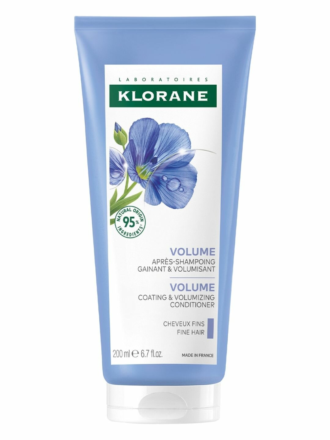 Клоран ЛЕН Обволакивающий кондиционер для объема тонких волос, 200 мл | KLORANE Volume Fine-Hair Conditioner