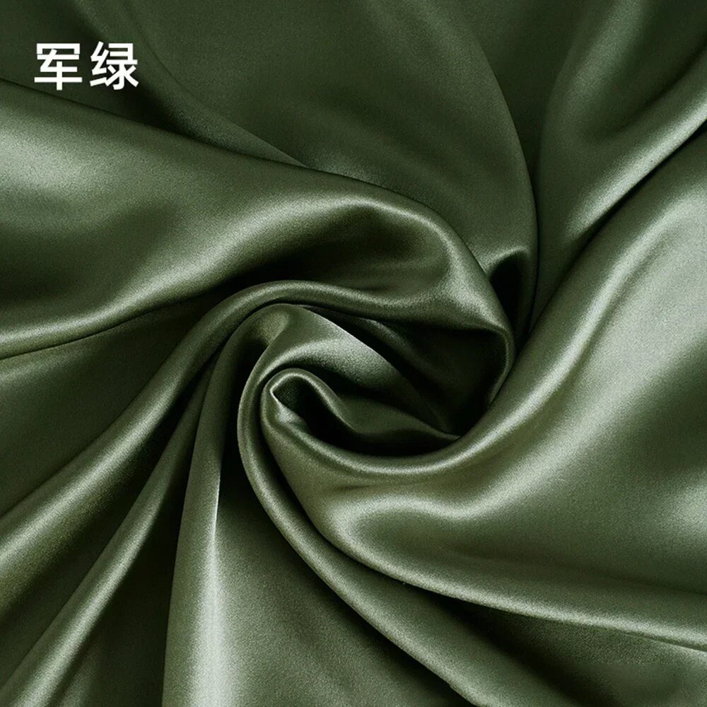 Натуральная шелковая ткань тутового шелка 19 момме 114 см Темно-зеленый, 33-Gray Green